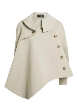 A.W.A.K.E. Mode Gabardine Cropped Trench Coat - Grey