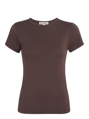 Eterne Cotton-modal Crewneck T-shirt - Brown