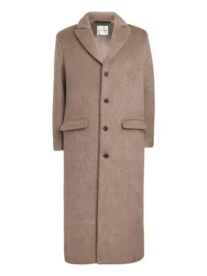 SAMSOE SAMSOE Wool-blend Tailored Overcoat - Beige