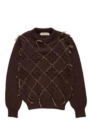 NAMACHEKO Intarsia Quilt Crewneck - Brown