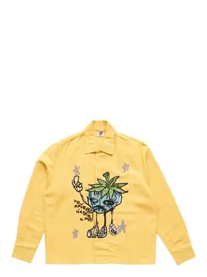 SKY HIGH FARM WORKWEAR Smoke Strawbabies Beaded Shirt - Yellow