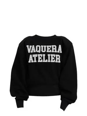 Vaquera Logo Sweatshirt With Shoulder Pads - Black