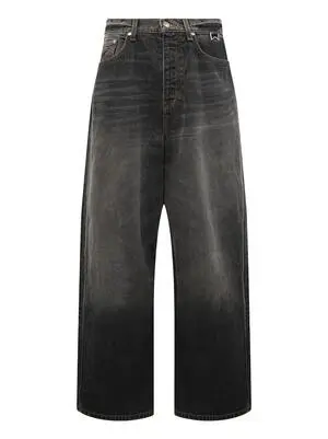 Rhude Wide Leg Denim Pants - Black