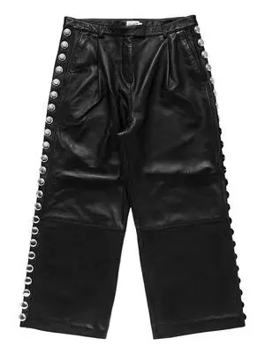 Vaquera Studded Leather Trousers - Black