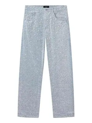 PURPLE BRAND Textured Pearl Straight Leg Denim