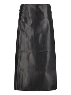 CALVIN KLEIN Leather Wrap Skirt