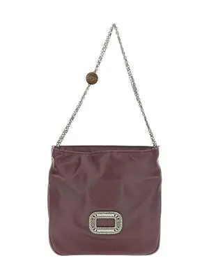 ROGER VIVIER Pilgrim Jewel Buckle Mini Nappa Leather Bucket Bag - Red