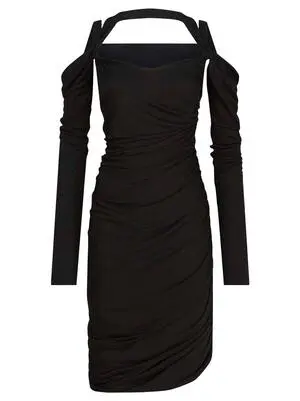 Attico Ruched Mini Dress - Black