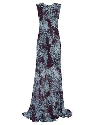 Dries Van Noten Devona Sleeveless Silk Maxi Dress - Burgundy