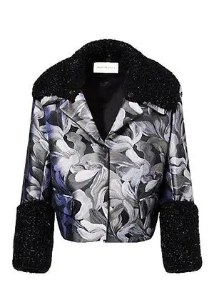 Dries Van Noten Floral Jacquard Woven Jacket - Black