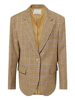 THE FRANKIE SHOP Lyra Oversized Woven Blazer - Camel