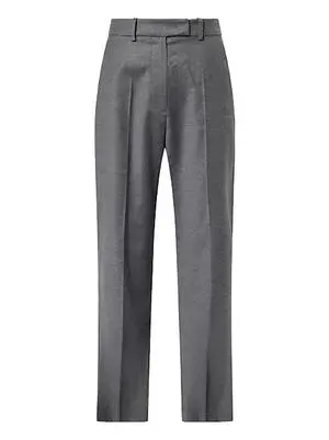 THE FRANKIE SHOP Brickell Wide-leg Wool-blend Trousers - Grey Melange