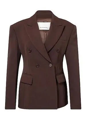 THE FRANKIE SHOP Woven Cinched Blazer - Brown