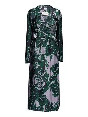 Dries Van Noten Rolanas Jacquard Woven Trench Coat - Dark Green
