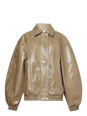 THE FRANKIE SHOP Relaxed-fit Faux-leather Jacket - Moss Green