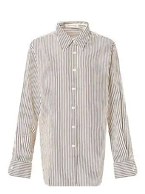 THE FRANKIE SHOP Striped Woven Shirt - Beige/brown