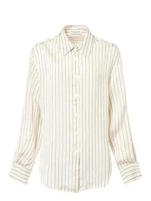 THE FRANKIE SHOP Striped Woven Shirt - Cream/navy Stripe
