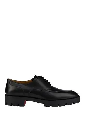 CHRISTIAN LOUBOUTIN Davisol Lion Flat Lug Derby Shoes - Black