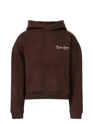 Lounge Logo-embroidered Cotton-jersey Hoody - Chocolate