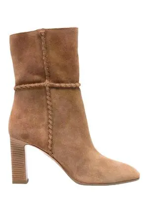 AQUAZZURA 85mm Braided Heeled Boots - Brown