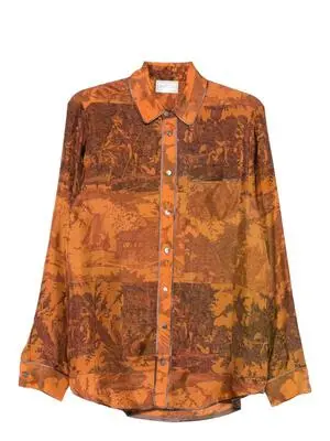 PIERRE-LOUIS MASCIA Printed Pocket Shirt - Orange