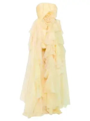 LOULOU Flower-embellishment Maxi Dress - Yellow