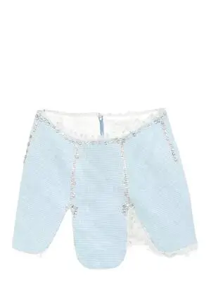 LOULOU Lace-embellished Mini Skirt - Blue