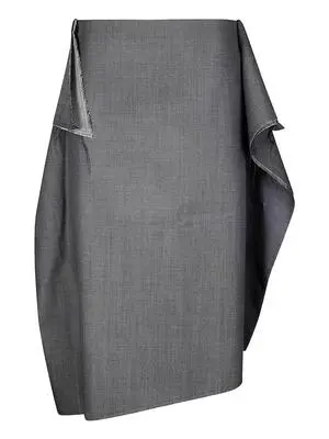 NICCOLO PASQUALETTI Frayed Collage Midi Skirt - Grey