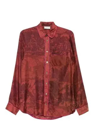 PIERRE-LOUIS MASCIA Print Pocket Shirt - Red