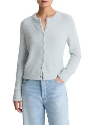 Vince Metallic Eyelash Knit Cardigan - Glacier