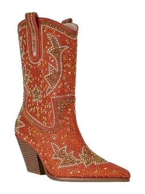 AZALEA WANG Scott Western Bootie - Orange Multi