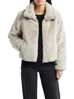 SAVE THE DUCK Jeon Reversible Faux Fur Jacket - Rainy Beige