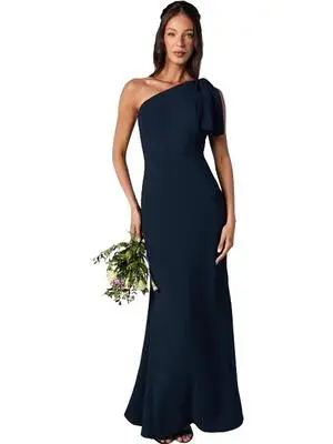 Coast Honoured Bow One Shoulder Maxi Dress - Navy