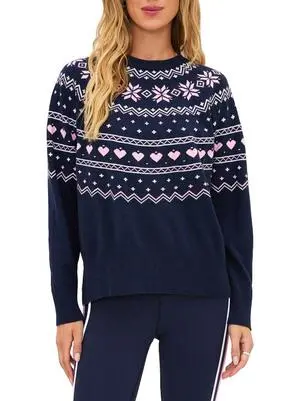 Beach Riot Elizabeth Crewneck Sweater - Snowy Peak Fairisle