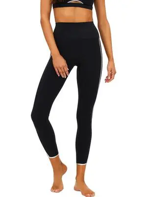 Beach Riot Nella Side Stripe Ankle Leggings - Midnight Silver Shine