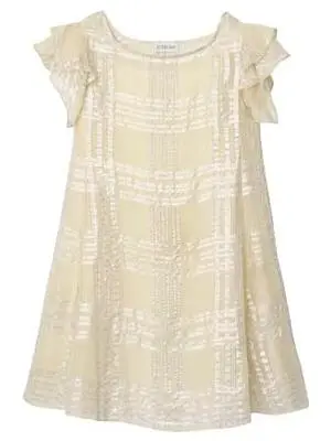 Burberry Metallic Check Silk Dress - Sand Beige