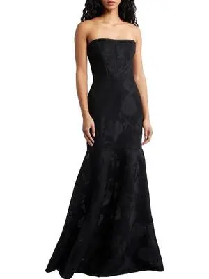 Black Halo Kristy Strapless Mermaid Gown - Black