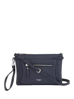 OSPREY LONDON Ruby Leather Crossbody Clutch - Navy