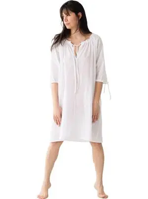 SALUA Antoinette Off-the-shoulder Cotton Tunic - White