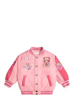 HUXBABY Varsity Bomber Jacket - Apricot/cherry
