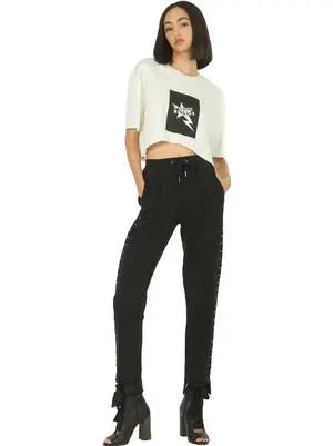 SECRET PON-PON Sadye Sweatpants With Studs - Black