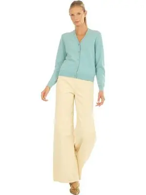 SECRET PON-PON Jacqueline Cashmere-Wool Cardigan Columbia Blue