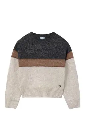 MAYORAL Color Block Knit Sweater - Beige