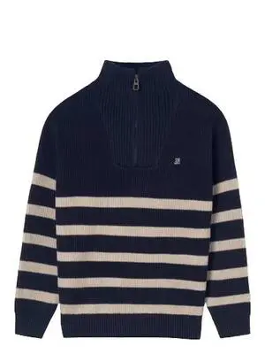 MAYORAL Striped Zip-Neck Sweater