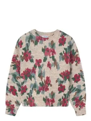 MAYORAL Floral Print Sweater - Beige
