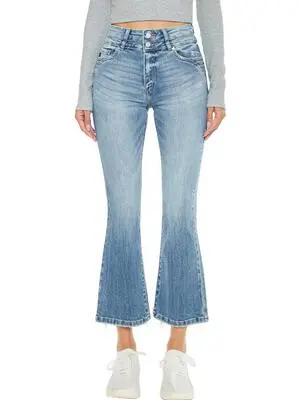 KANCAN Belle High Rise Crop Bootcut Jeans - Medium Wash