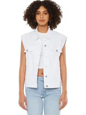 KANCAN KanCan Joey Oversized Denim Vest White