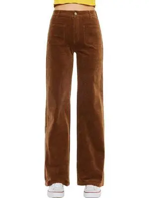 KANCAN Saturn Ultra High Rise Wide Leg Corduroy Pants - Brown
