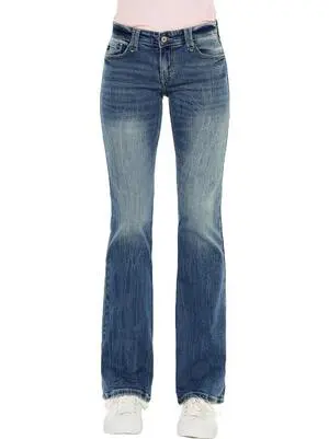 KANCAN Jewel Low-rise Bootcut Jeans - Medium Wash