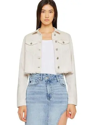 KANCAN Cropped Denim Jacket - Ecru